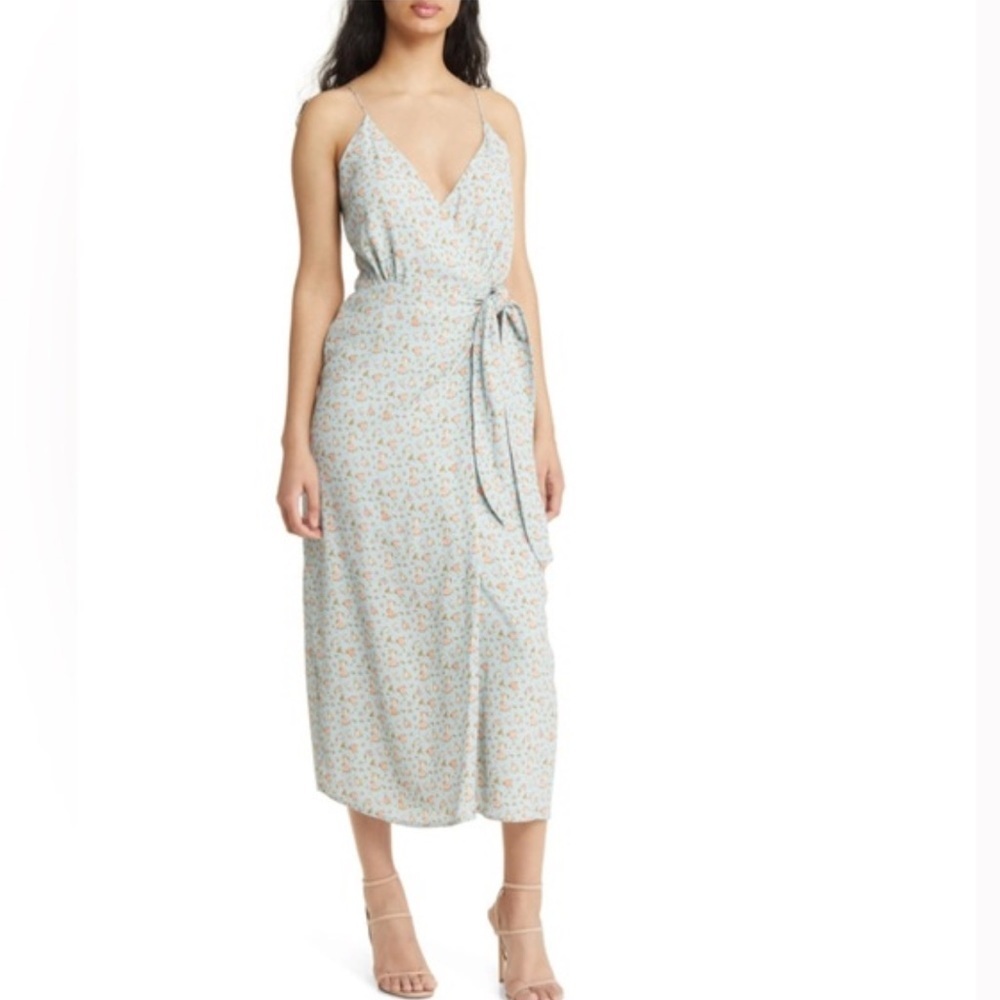 Wayf Ways -Electric Floral Wrap Dress - Gem